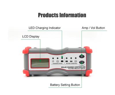 China 600W IP65 5-Stage Charging Digital Solar Charge Controller PWM Solar System Charge Controller for sale