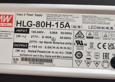 China Meanwell HLG Series 80W Waterproof LED Driver IP65 15V Constant Voltage Power Supply for sale