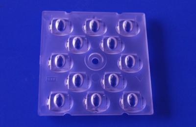 China 12-in-1 3030 SMD LED PC Array Lens 50×50×5.57mm with 60°/90°/TYPE III Beam Angles for 5050 Modules for sale