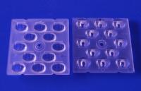 China 12-in-1 3030 SMD LED PC Array Lens 50×50×5.57mm with 60°/90°/TYPE III Beam Angles for 5050 Modules for sale