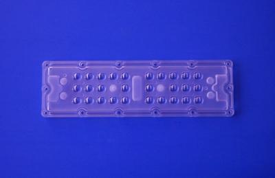 China SMD 3535 LED Street Light Lens 28 in 1 80x150 Degree Optical Lens 236x70mm for sale