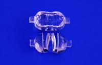 China Single Peanut Optics LED Street Light Lens 60x135 Degree 17.9x9.36x7.45mm PMMA PC for sale