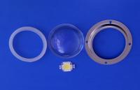 China 50W LED Glass Optical Lens 66mm Diameter 60° Beam Angle for COB LED Lighting for sale