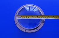 China 130mm Wide Angle Glass LED Lens for 100W Projector Light with 120-130 Degree Beam Angle for sale