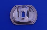 China 107mm 75x135 Degree LED Glass Lens for 50-100W Bridgelux Street Lights with Metal Holder for sale