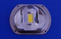 China 107mm 75x135 Degree LED Glass Lens for 50-100W Bridgelux Street Lights with Metal Holder for sale
