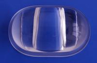 China 100W COB Glass Lens for Citizen LED Street Lighting - 104.7mm Diameter, 130×60° Beam Angle for sale