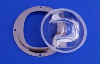 China 78mm High Power LED Optical Lens 120x60 Degree for 10W-100W Outdoor Lighting with Metal Holder for sale