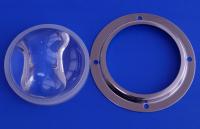 China 66.2mm Borosilicate Glass LED Optical Lens for 10W-30W Street Lights with 120x75 Degree Beam Angle for sale