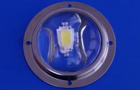 China 66.2mm Borosilicate Glass LED Optical Lens for 10W-30W Street Lights with 120x75 Degree Beam Angle for sale