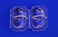 China PC Asymmetric LED Optical Lens for 1W 3W XPE Rebel Spot Light - 23.15×16.15×8.53mm with 65×135° Beam Angle for sale