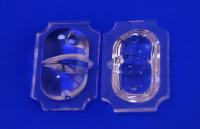China PC Asymmetric LED Optical Lens for 1W 3W XPE Rebel Spot Light - 23.15×16.15×8.53mm with 65×135° Beam Angle for sale