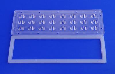China PC Reflector Lens 256x78.6x9mm for LED Street Light Components 70x140 Degree Beam Angle for sale