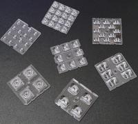 China 50x50mm 2x2 LED Array PC Lens 100x65 Degree for 3030 3535 5050 SMD LED for sale
