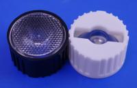 China Aspheric Optical PMMA LED Lens with Black Holder - 19.8mm Diameter, 60° Beam Angle for 1W-3W Spot Lights for sale