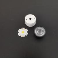 China Bead Surface Spot Light Lens PMMA LED Lens with Cone Holder 18.9x15.2mm 15° Beam Angle for sale