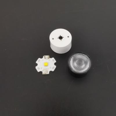 China 1W/3W High Power LED Collimator Lens with Cone Holder - 15° Beam Angle, 23.55×15.65mm Size, ROHS Compliant for sale