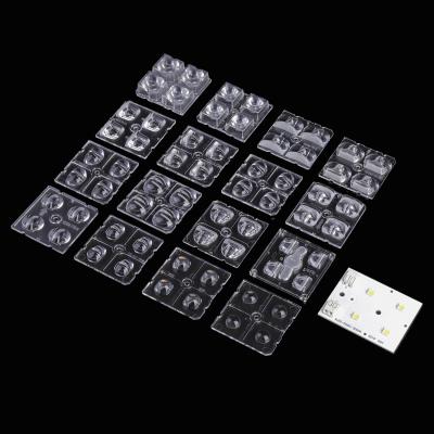China 50x50mm 2x2 LED Street Light Lens with 93% Transmittance for 4W-12W CREE/Samsung LEDs for sale