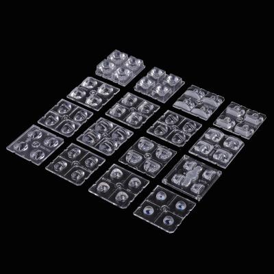 China PC LED Street Lighting Lens 50x50mm with 157x57 Degree Beam Angle for Road Lamps 1-5W Power for sale