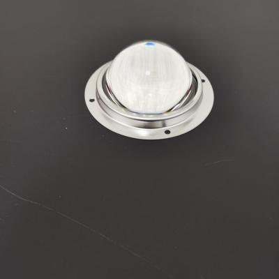 China 78mm LED Glass Lens with 60° Beam Angle and Square Heat Sink for 100W LED Lighting Applications for sale