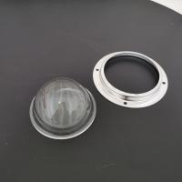 China 78mm LED Glass Lens with 60° Beam Angle and Square Heat Sink for 100W LED Lighting Applications for sale