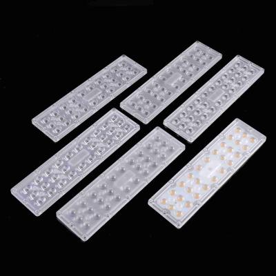 China Optical PC 5050 LED Street Light Lens 270x75mm 130° Beam Angle 93% Transmittance for SKD LED Retrofit for sale