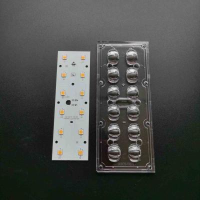 China 12W LED Lens Array for Street Light Retrofitting 173x71.4mm PC Optical for sale
