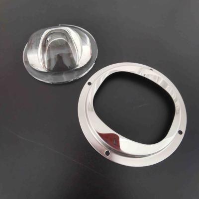 China Borosilicate Glass LED Street Light Lens 120x60 Degree 78mm with Metal Holder Waterproof for sale