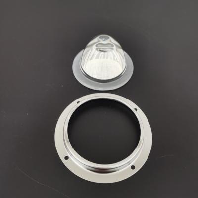 China Borosilicate Glass LED Lens 45 Degree 78mm Diameter for 10-100W COB LEDs for sale