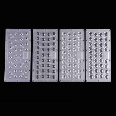 China 151x81 Degree Optical LED Street Light Lens 252x120mm for 500-60W Road Lighting with 91% Transmittance for sale