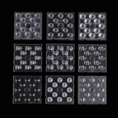 China 12 in 1 3030 SMD LED Lens 50x50mm 60 Degree for High Bay Street Light for sale
