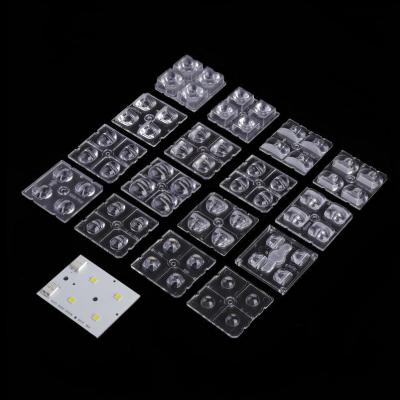 China Wholesale 50x50mm LED Optical Lens PC PMMA 90-95% Transmittance for Street Flood Lights for sale