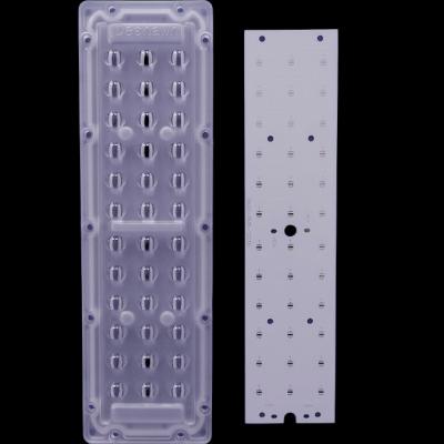 China 3X12 36 LED Street Light Lens Module 250x70mm with 65x150° Vertical Distribution for 30W Applications for sale