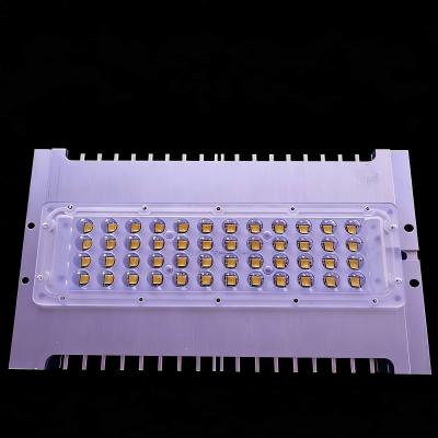 China 90×90 Degree SMD 3030 LED Lens Module with Heat Sink for 50W Tunnel Lighting - 250×74mm Optical PC Lens for sale