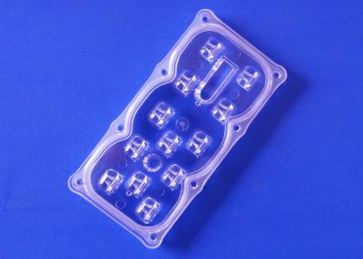 China 147x72 Degree 10+2 LED Lens Array for 3030/3535/5050 LEDs 126x62mm Optical Grade PC for sale