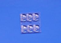 China 5050 SMD 6 LED Optical Lens 145x70 Degree Type III M Streetlight Lens 49.8mm for sale