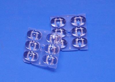 China 6-in-1 5050 SMD LED Street Light Lens 160x80 Degree TYPEII-M 49.8mm Polycarbonate for sale