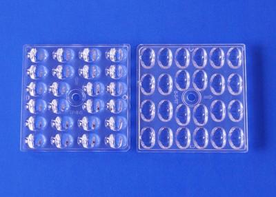 China 24 LED Street Light Lens 49.9x49.9mm with 151x81 Degree Beam Angle for 3030 SMD LEDs for sale