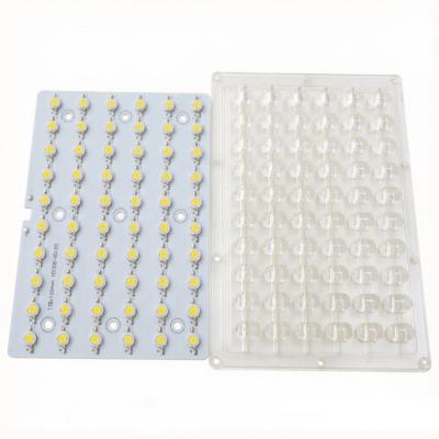 China Waterproof 60W LED Lens Array with PCB 200x150mm for Flood Light High Bay Industrial Lighting for sale