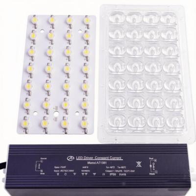 China 28W Street Light LED PCB Module with 152.8x95.9mm Lens and 90x120° Beam Angle for Road Lamp Retrofit for sale