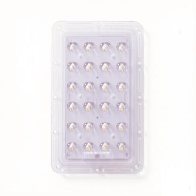 China 24-LED 145x75 Degree Asymmetric 3535 LED Street Light Lens Module with Aluminum PCB for Roadway Lighting for sale