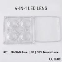 China 90x90mm LED High Bay Lens 4 LED 5050 SMD 10W 60 Degree Beam Angle PC Material for sale
