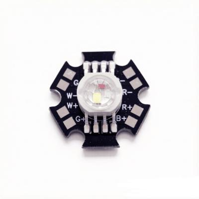 China 4X3W Epistar LED Chip High Power RGBW Diode with Black Star PCB - 700mA Current, 5000K White Light for sale