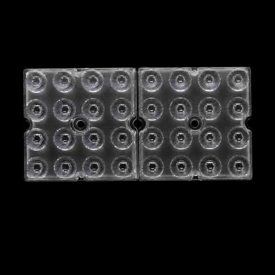 China 50x50mm 16 Point High Bay LED Lens 20 Degree Beam Angle 91% Transmittance PC for sale
