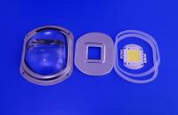 China Borosilicate Glass LED Optical Lens 106.6x87mm 60x140 Degree for Street Park Lighting for sale