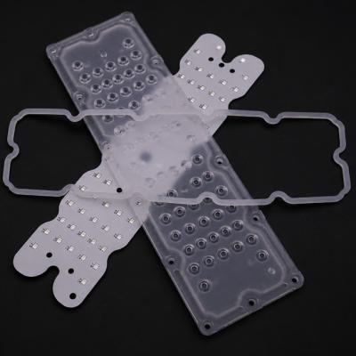 China 30 Degree 64-in-One LED Optical Array Lens with PCB - 236x70mm Lens, 219x54mm Board for 40W-50W Lighting for sale