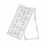 China Custom 12 in 1 147×72 Degree Optical Grade PC LED Street Light Lens for 3030/3535/5050 LED for sale