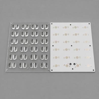 China Custom 75×135 Degree Square LED Optical Lens with 135×112mm PCB Board for Street Road Lighting for sale