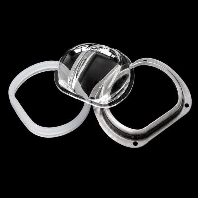 China Borosilicate Glass COB LED Street Light Lens 85x69mm 70x150 Degree 95% Transmittance for sale
