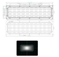 China 30W LED Collimator Lens Array 250×74mm for Street Lighting Retrofit - 65×120° Beam Angle for sale